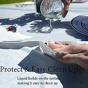 Resonating Designs Rose Gold Confetti Table Covers - Pack of 5 Plastic Rectangle Kitchen and Picnic Tablecloths - Party Decorations for Birthday, Graduation, Wedding Parties - 54 x 108 Inch