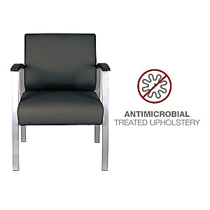 Alera metaLounge Series Mid-Back Guest Chair, 24.6" x 26.96" x 33.46", Black Seat, Black Back, Silver Base