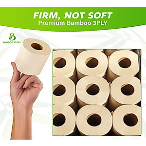 Bamboo Story Premium Bamboo Toilet Paper, PFAS Free, Chemical Free Toilet Paper, Unbleached, (24) 3PLY & 300 Sheets, FSC Certified, Organic Brown, Plant-Based, Tree-Free, Plastic Free, BPA Free (24)