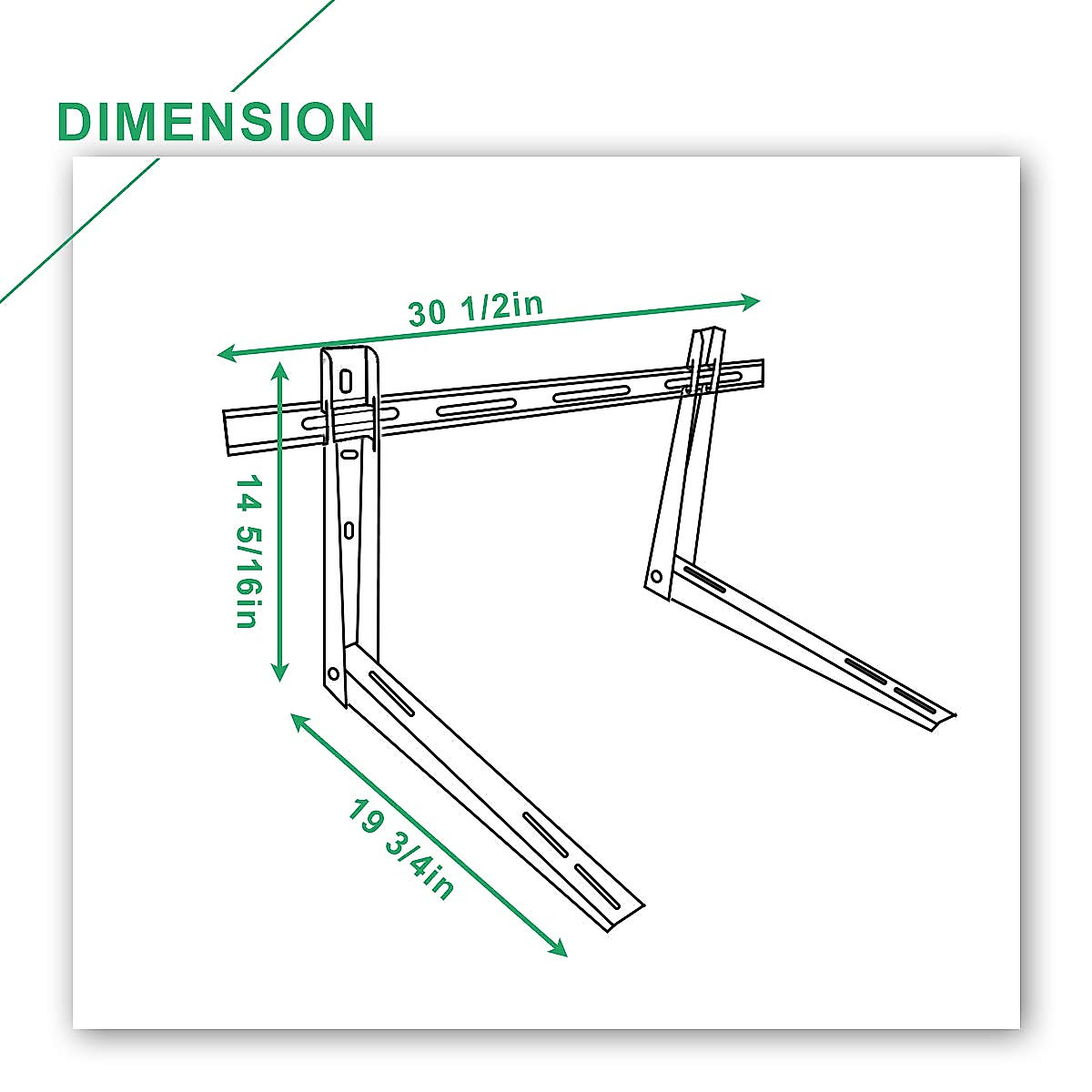 Forestchill Mini Split Wall Mounting Bracket with Cross Bar, Universal Fit Ductless Mini-Split Air Conditioner Heat Pump Systems, Support up to 330 lbs, 9000-18000 BTU Condenser