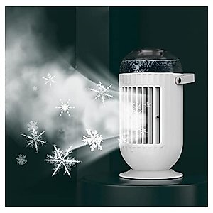 Evaporative Personal Cooler | 4 in 1 Mini Ac Unit Portable - Cool Air Fan three speeds, 3 colors ambient light | Evaporative Mini Air Cooler for Room,Office,Desk,Camping,Bedroom