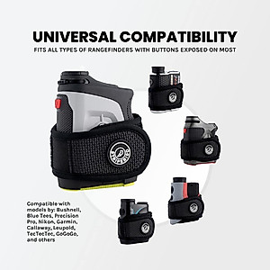 Stripebird - 2.0 Slim Golf Magnetic Rangefinder Strap (Black - Form Fitting & No Buckle Strap) - Golf Range Finder Magnetic Strap - Range Finder Golf Magnetic