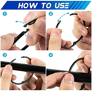 YGAOHF 30 Pack Black Shower Curtain Rings - 2 Inch Rustproof Metal Shower Curtain Hooks for Bathroom, Glide Smoothly Round Shower Rings, Snap Joint Design