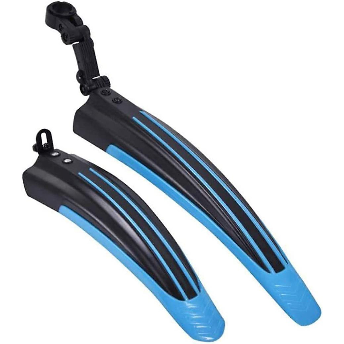 BlueSunshine Adjustable Road Mountain Bike Bicycle Cycling Tire Front/Rear Mud Guards Mudguard Fenders Set (Blue + Black)