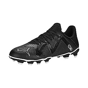 PUMA Future Play Firm Artificial Ground Sneaker, Black-White, 6.5 US Unisex Big Kid