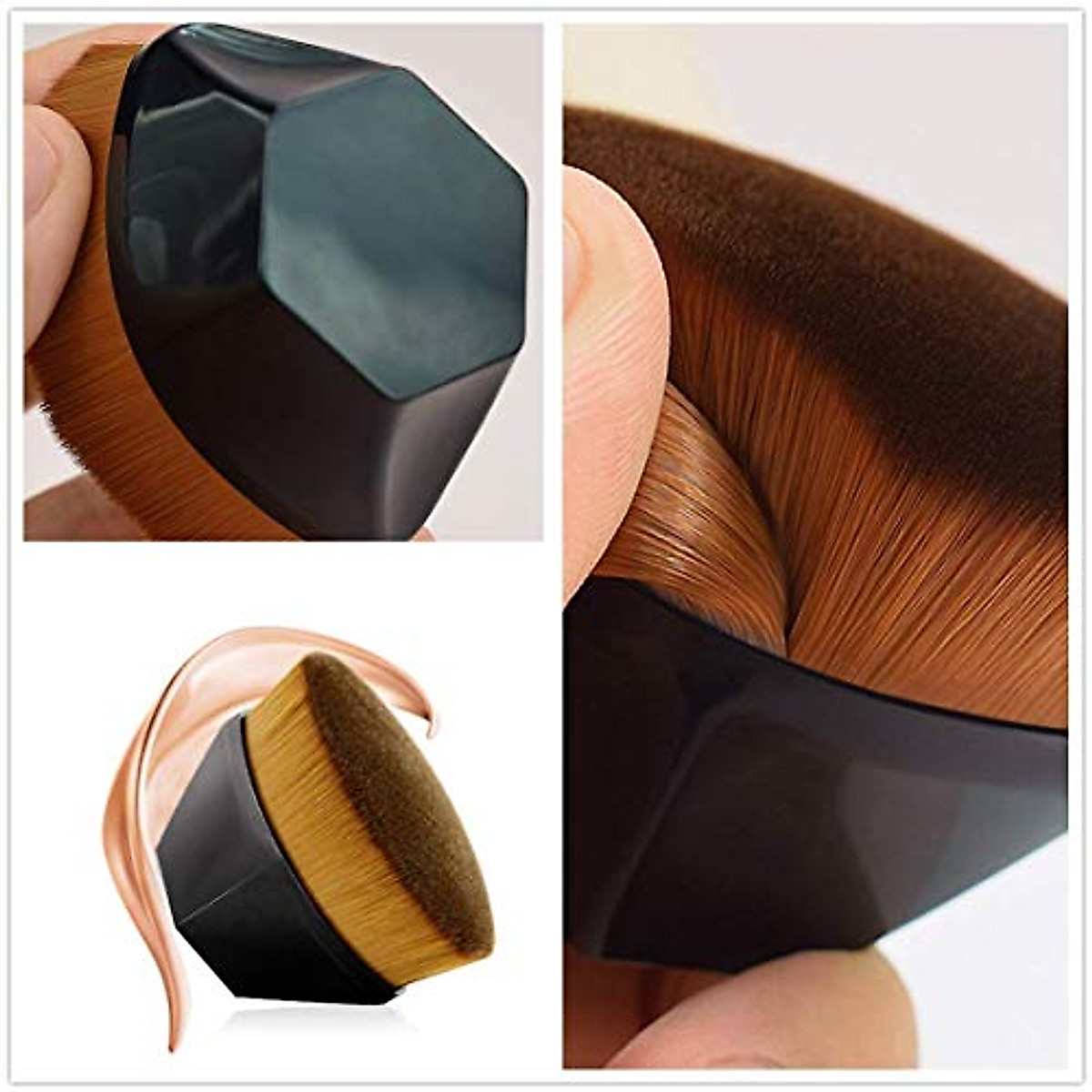 JPNK Foundation Makeup Brush with 4 Makeup Sponges Latex-free for Blending Liquid, Cream or Flawless Powder Cosmetics