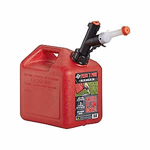 GARAGE BOSS GB320 Briggs and Stratton GarageBoss Press 'N Pour 2+ Gallon Gas Can, Red & GB310 Briggs and Stratton GarageBoss Press 'N Pour 1+ Gallon Gas Can, Red