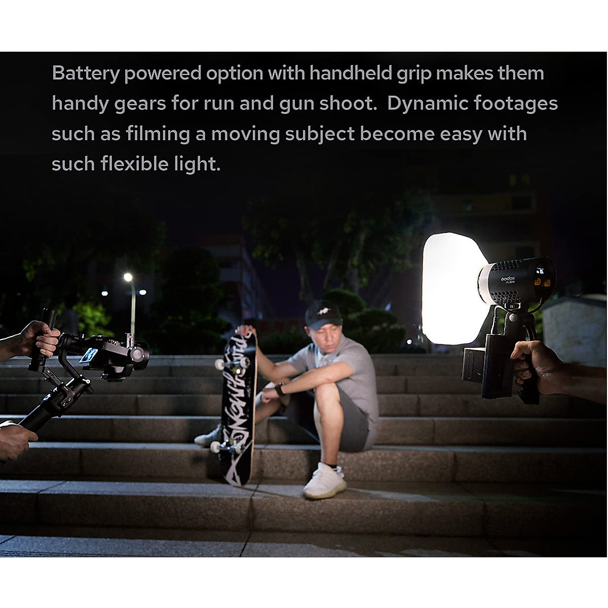 Godox ML30 37.6W 5600K LED Video Light, CRI 96+ TLCI 97+, 8590Lux@1m with Reflector, 4FX Effects,Slient Mode,with 2X NP970 Lithium Battery, APP Wireless Control,Multiple Control Methods (ML30)