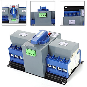 VPABES 63A 4P Dual Power Automatic Transfer Switch, AC 110V Mini Generator Changeover Switch with Multiple Protection Functions, Safe to Use