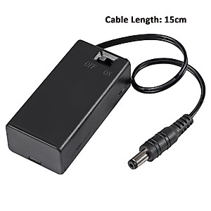 AEDIKO 8pcs 9V Battery Holder 9V Battery Holder with ON/Off Switch 9V Battery Case with DC 5.5 x 2.1mm 9V Battery Case Holder with Cover Storage Case Holder