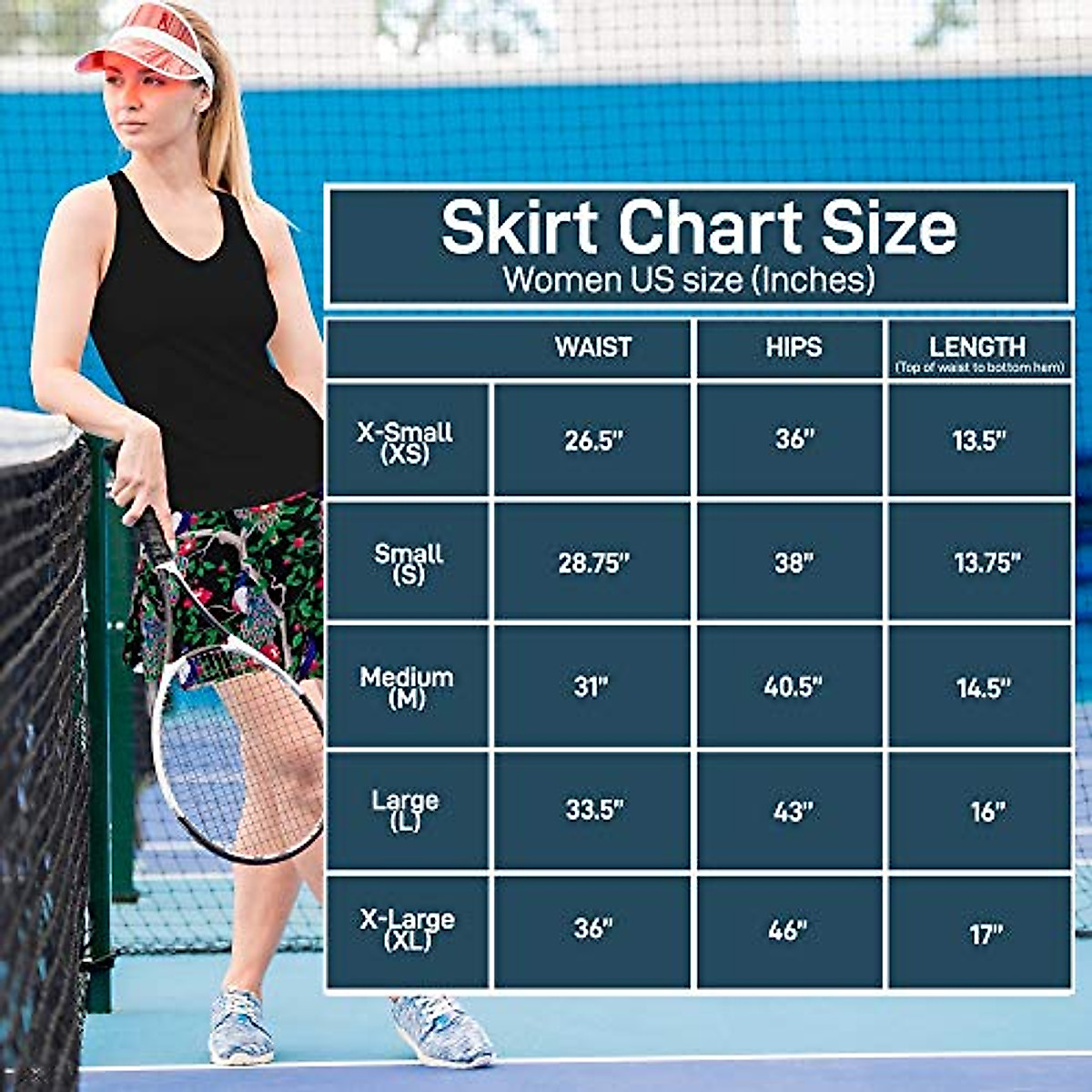 XrSzChic Womens Tennis Golf Skirt Athletic Exercise Printed Skorts Short Pocket Black Peacock, Large