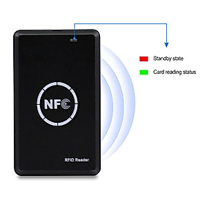 TO BE SECOND JASAG 13.56MHz IC Card Copier NFC Reader 125KHz RFID Reader Writer Duplicator Smart Card Programmer with IC Encrypted ID Composite Buckle Writable Key Fob Cards black NS106+3+3