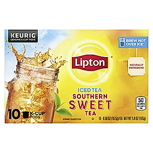 Lipton Southernn Sweet Tea K-Cups, Black Sweet Tea, 12 Pods