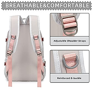 Hualibao 15.6Inch Notebook Laptop College Backpack for Women Men Water Resistant(Grey)