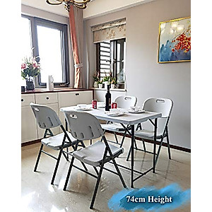 deaciber 4ft Folding Table with 3 Adjustable Heights Heavy Duty Indoor Outdoor for Garden Party Patio BBQ Dining Picnic Camping