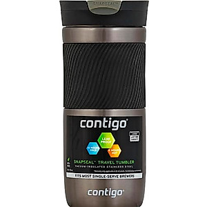 Contigo Snapseal Byron Vacuum-Insulated Stainless Steel Travel Mug, 16 Oz, Gunmetal