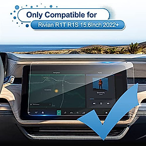 Coleya 2022 2023 R ivian R1T R1S Screen Protector for Rivian R1T R1S 15.6-inch Touch Screen, 2023 Rivian R1T Tempered Glass 2022 2023 R ivian R1S Accessories HD Transparent Protective Film (Navigation)