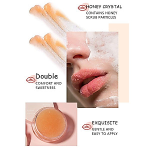 Lip Scrub, (Caramel) Lip Scrubs Exfoliator & Moisturizer Lip Brightening Lip Exfoliator for Dark Lips, Gentle Exfoliation Lip Care Products, Repair Dry & Cracked Lips by Samnyte