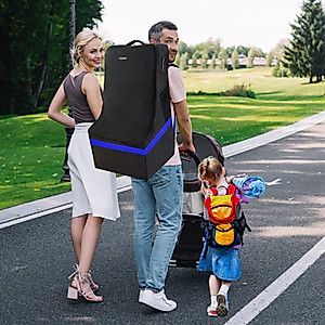 ProFaster Car Seat Travel Bag - Padded, Comfortable, Durable, Roomy Gate Check Carseat Cover Backpack Fits 3-in-1，Convertible, Booster & Infant Car Seats for Airplane, Airport, Blue