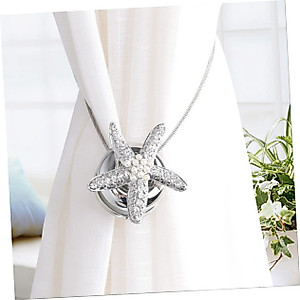 Alipis 2 Sea Fish Pattern Curtain Buckles Drapery Magnet Curtain Hooks for Drapes Back Tie Outdoor Shower Curtain Hook Curtains Nautical Home Decor Magnetic Magnet Hooks Adjustable Strap