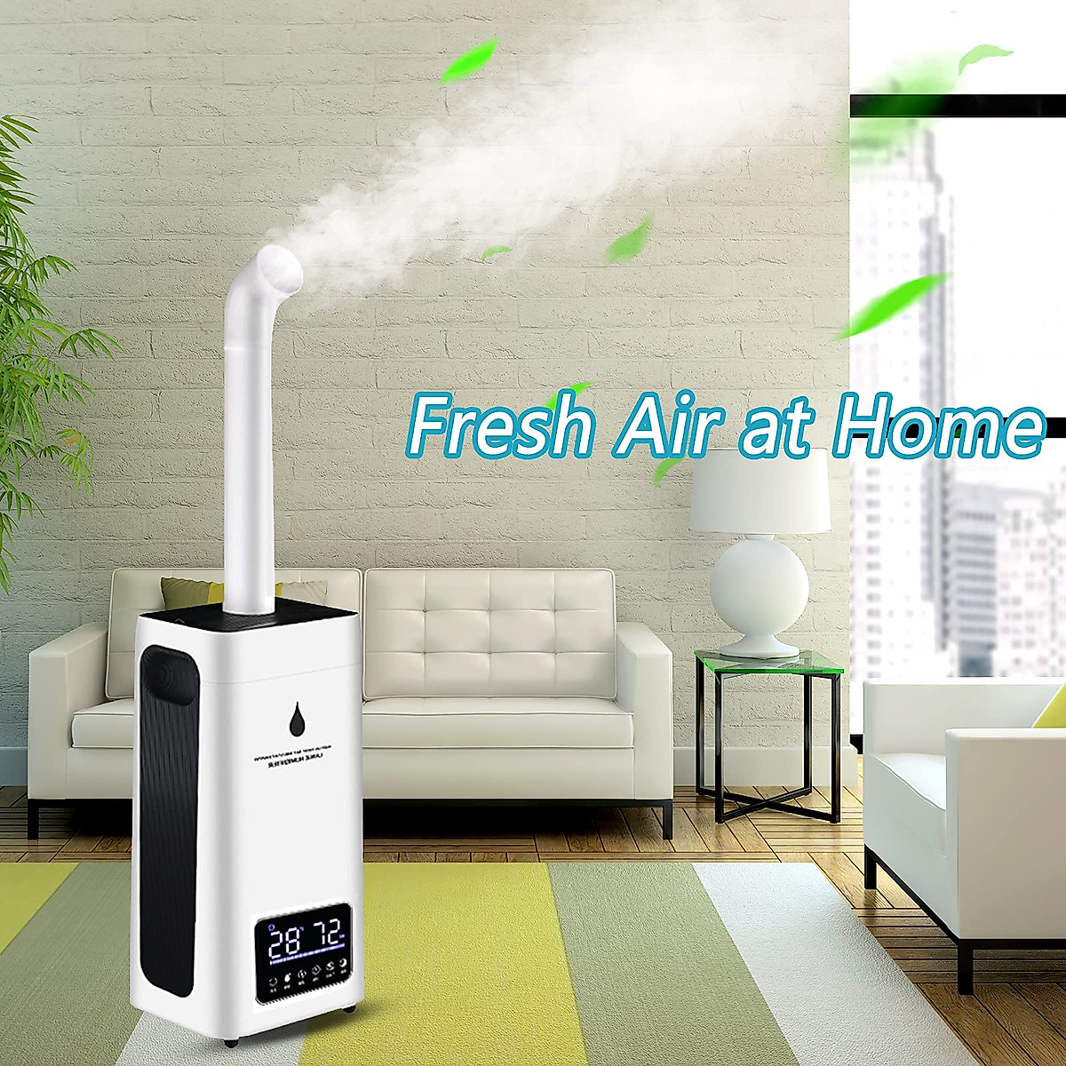 JIAWANSHUN Commercial Humidifier Industrial Humidifier 85 Pints Per Day 24L Water Tank 1600-2100sq.ft for Green House Grow Room Office Home (110V, Upgraded Version)