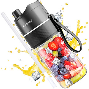 Portable Blender, Shakes and Smoothies Personal Blender, 16 Oz Portable Smoothie Blender, 5000mAh Fresh Juicer Portable Blender Rechargeable (Blue)