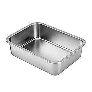 awcnilacav Stainless Steel Litter Box for Cat and Rabbit Odor Control Non Stick Smooth Easy to Clean Never Bend Rust Proof Stainless Steel Litter Box Extra Large for Cats