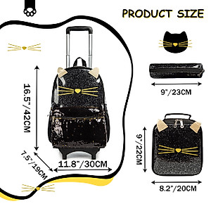 Girls Rolling Backpack Wheels Backpacks Kids Luggage for Elementary Preschool Suitcase Trip Laptop Backpack for Girls