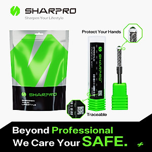 SHARPRO Tungsten Carbide Bur Die Grinder Drill Bit 1/8 Inch Shank and 1/8 Inch Cutting Dia. Milling Cutter for Dremel Bit Rotary Tools PCB Wood HDF Carbon Fiber and Hand-held Router Metal Grinding