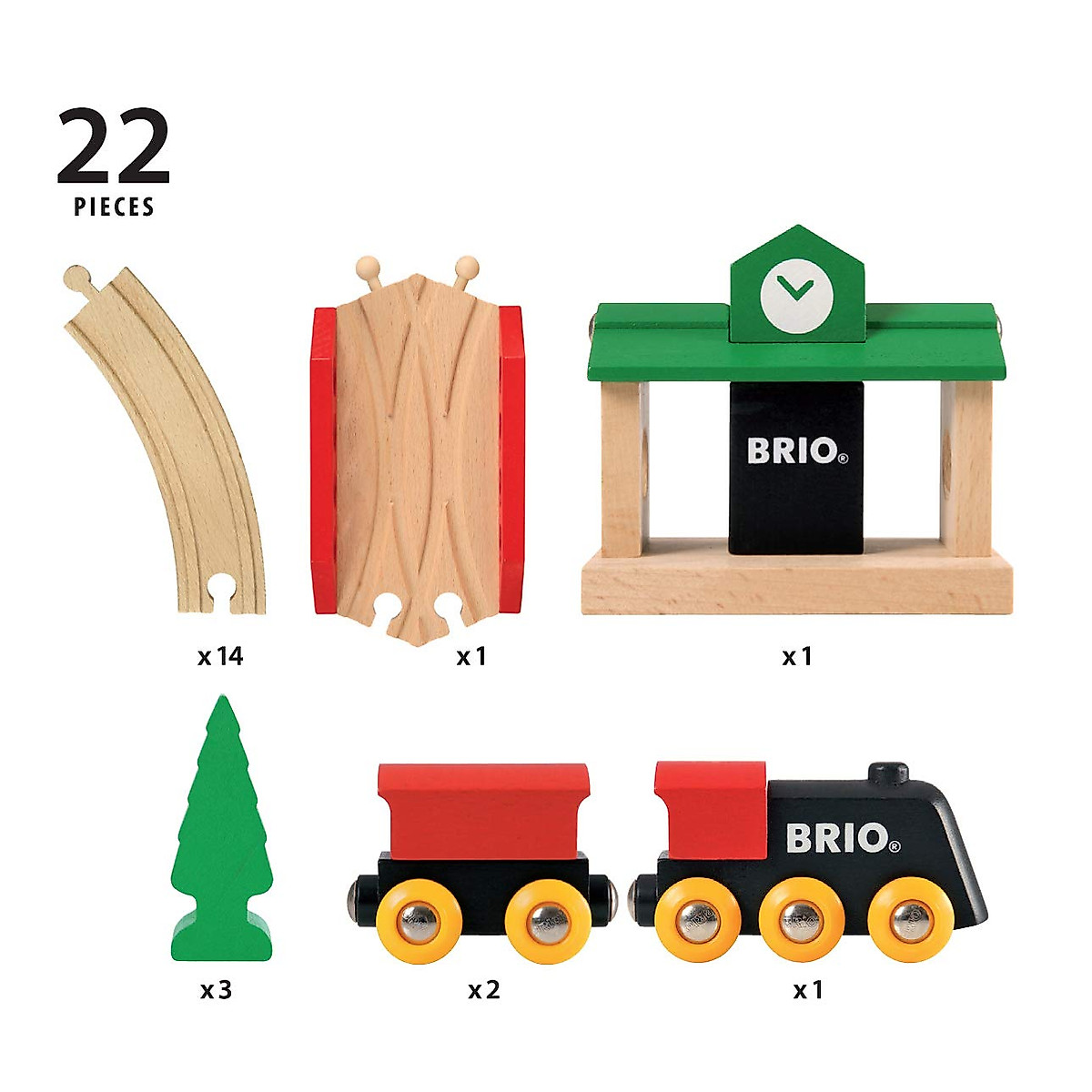 BRIO World - 33028 Classic Figure 8 Set - 22 Piece Wooden Toy Train Set with Accessories and Tracks | Enhances Creativity | Compatible Toys | FSC-Certified Wood | Perfect for Kids Age 2+