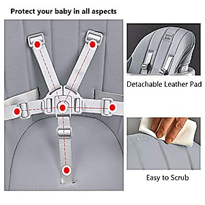 Foho Baby High Chair, Perfect 3 in 1 Convertible Wooden High Chair with Cushion, Removable Tray, and Adjustable Legs for Baby & Toddler (Gray)