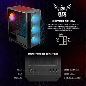 Pc NSX Raptor Gamers Desktop Gaming (AMD Ryzen 7 5700G 4.6GHz NVIDIA, 16GB 2 * 8 GB DDR4 3600, 512Gb M2 NVME SSD, RGB Fans, Windows 11 Home, WiFi Ready, Mouse and Keyboard)