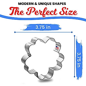 Foose Brand Hibiscus Cookie Cutter 3.75 in, Tin Plate Steel, USA Made