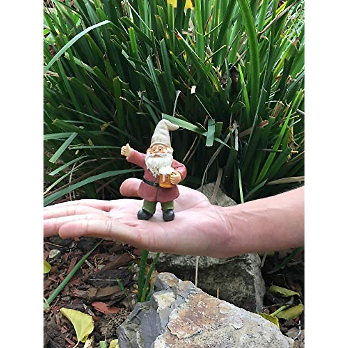 GlitZGlam Happy Gnomes Beer Drinking Buddies! - 5-Piece Garden Gnome Set for The Miniature Fairy Garden