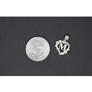 CaliRoseJewelry Beautiful Sterling Silver Initial Heart Pendant for Women - Letter L