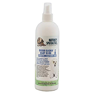 Nature's Specialties Quicker Slicker Ready to Use Detangling and Conditioning Spray, Natural Choice for Professional Groomers, Helps Restore Moisture, Made in USA, 16 oz