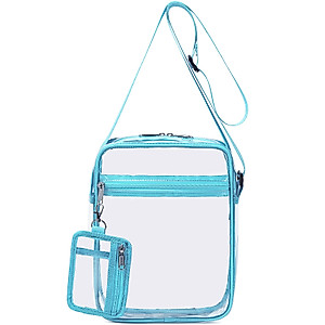 Ryushoyo Men's Messenger Bag with Card Holder, Crossbody Shoulder Bags Travel Bag Man Purse Casual Sling Pack for Work Business Light Blue