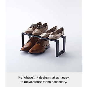 Yamazaki Expandable Home Adjustable, Small | Steel | Shoe Rack, Single, Black