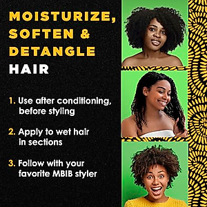 MY BLACK IS BEAUTIFUL Nourishing Leave-In Conditioning Cream, for Curly and Coily Hair with Coconut Oil, Honey, and Tumeric, 6.3 fl oz