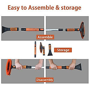 Ice Scraper Snow Brush for Car Snow Scraper Car Snow Removal Equipment Snow Cleaner for Car Squeegee Extendable Long Snow Brush Broom for SUV Truck
