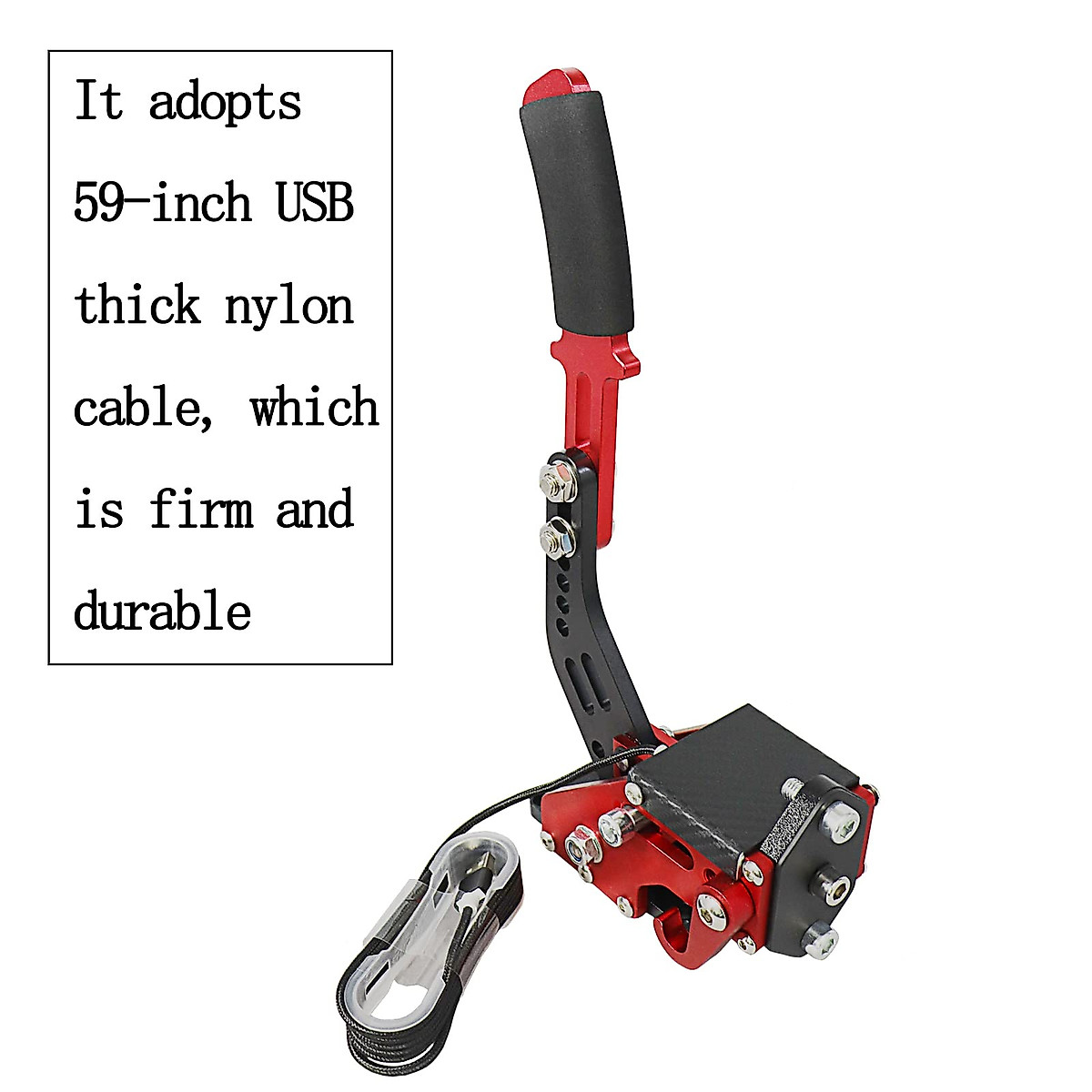 Mkbve 14Bit PC USB Handbrake - Sim Racing Handbrake for Logitech G920 G29 G25 G27 T500 T300 FANATECOSW Dirt Rally(Red Without Clamp)