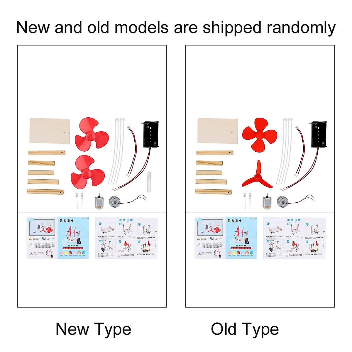 Pssopp DIY Wind Generator Toy 1.5V Small Motor Vertical Wind Turbines Electricity Power Generator Model Children Educational Toy Kit