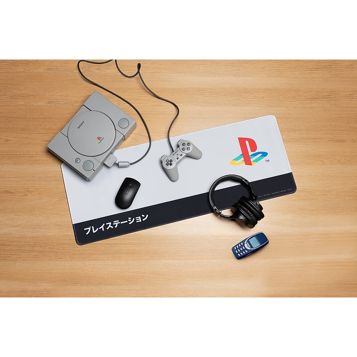 PlayStation Heritage Desk Mat, Large Gaming Mouse Pad for Desk 30 x 80 cm, 12" x 31"