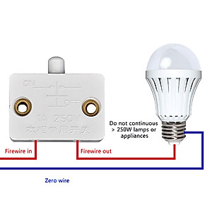 6Sets Wardrobe Closet White Electrical Light Switches Normally Closed Lamp Switch,for Cabinet Lights Closet Doors Closet Lights Wardrobe Cabinet Pantry Closet Pantry Light On Off Switch
