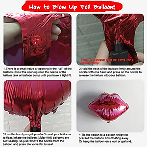 Pink Red Balloon Garland Arch Kit Macaron Pink Retro Pink Red Balloons Heart Lip Balloons for Valentines Mothers Day Bridal Shower Baby Shower Bachelorette Anniversary Party Decoration Supplies