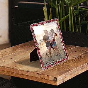 LARAINE Picture Photo Frame 8x10 Metal 2023 Christmas High Definition Glass Display Pictures for Tabletop Home Decorative Holiday Gift (Red,8x10)