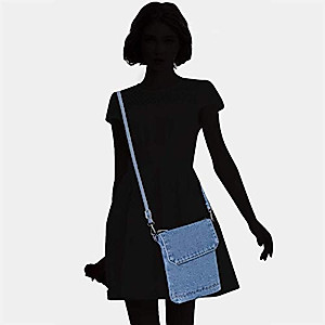 AOCINA Small Denim Purse Blue Jean Purse Denim Crossbody Bags for Women Small Purse for Teenager girls(C-Light Blue)