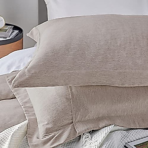 CozyLux King Size Comforter Set - 3 Pieces Warm Taupe Soft Luxury Cationic Dyeing Bedding Comforter for All Season, Breathable Lightweight Fluffy Bed Set with 1 Comforter and 2 Pillow Shams