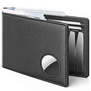 typecase Men's Slim Leather Bifold Wallet for AirTag | RFID Blocking | Top Grain Leather | 13 Credit Card Slots | Bill Divider | ID Window | Holder Compatible with Apple AirTag