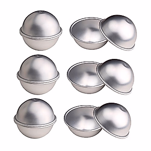 Warmbuy 12 Pcs DIY Metal Bath Bomb Molds, Set of 6